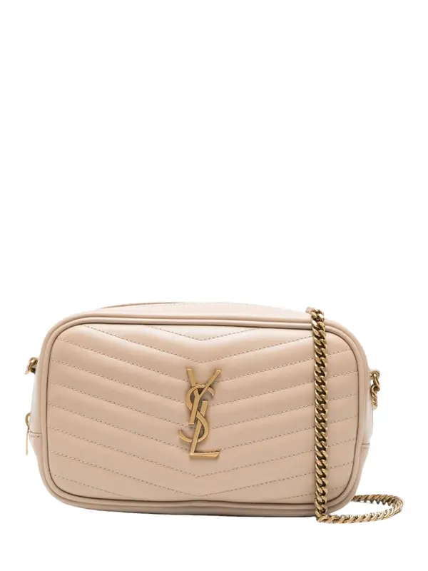 Saint Laurent Mini Lou Quilted Leather Crossbody Bag - Neutrals