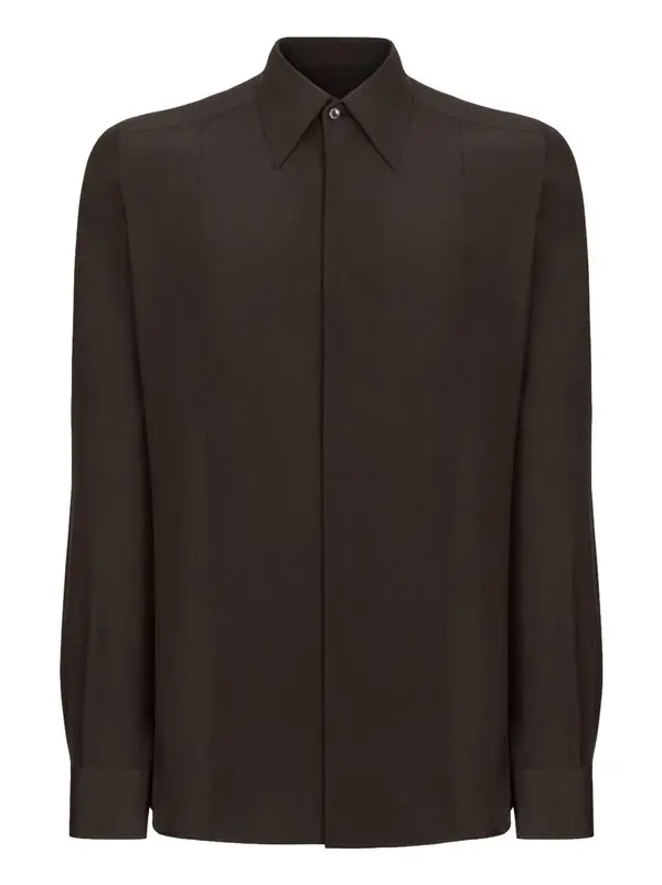 Dolce & Gabbana Long-sleeve Silk Shirt - Brown