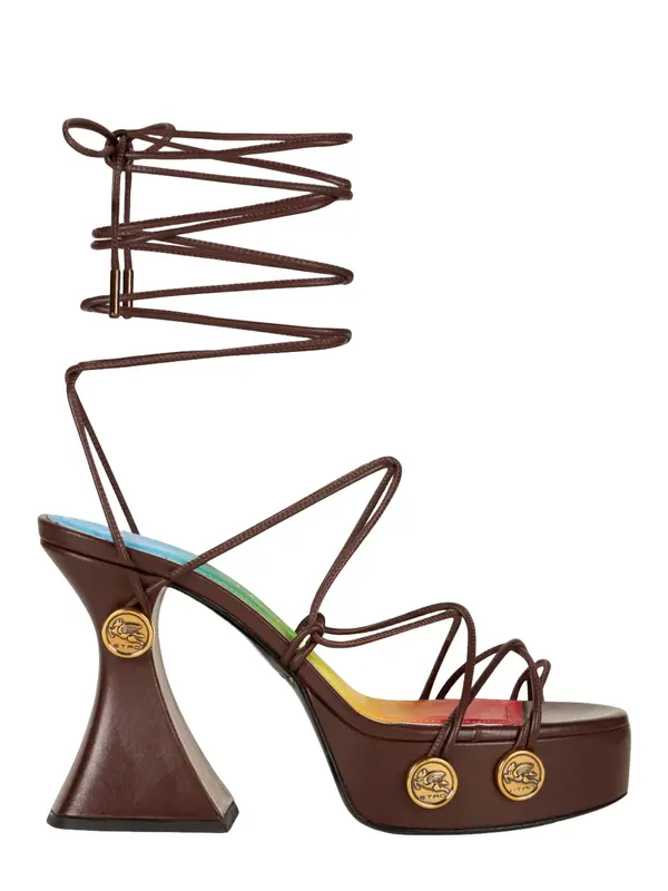 Etro Tie-fastening Platform Sandals - Brown
