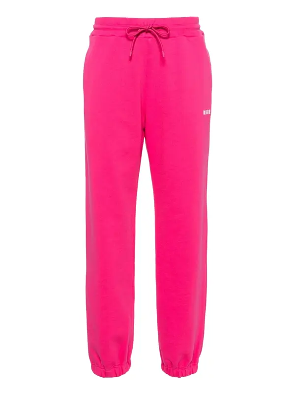 MSGM Logo-print Cotton Track Pants - Pink