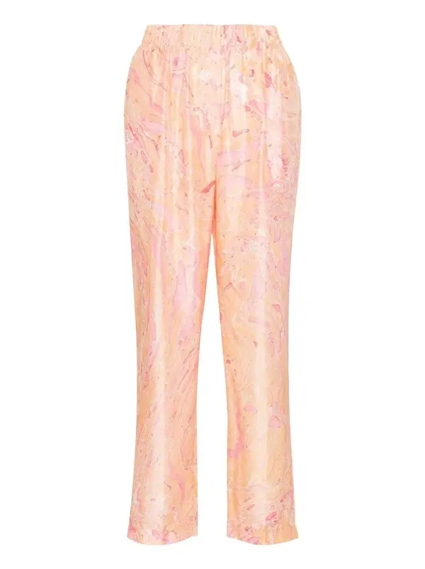 FORTE_FORTE Abstract-print Silk Trousers - Pink