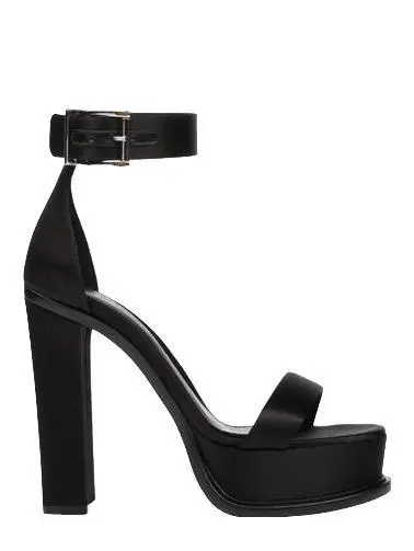 Alexander McQueen Textile Fiber Sandals - Black