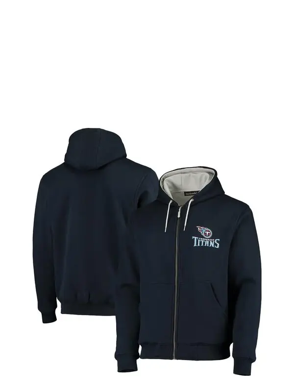 DUNBROOKE Tennessee Titans Craftsman Thermal-lined Full-zip Hoodie - Navy