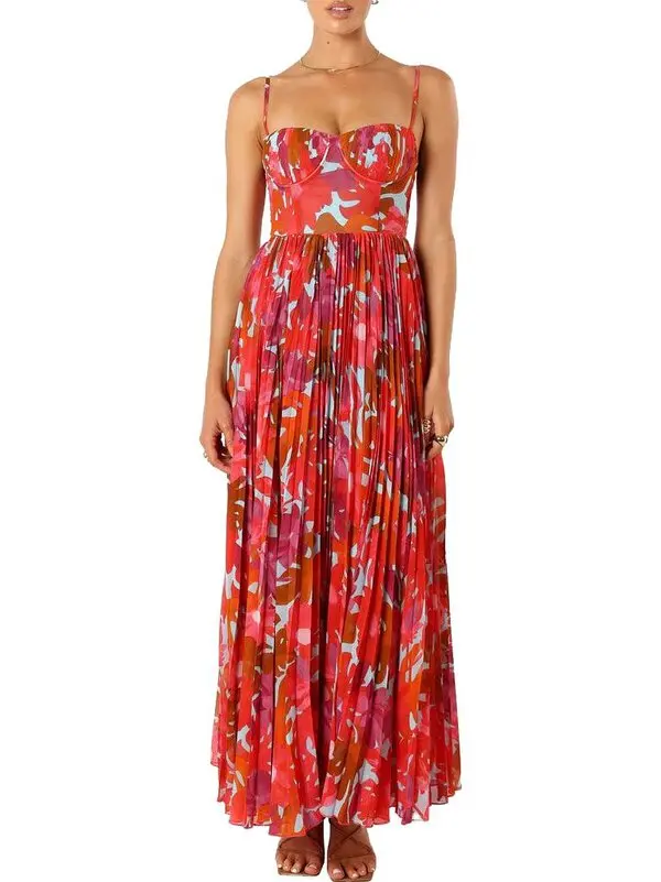 PETAL & PUP Achanti Printed Maxi Dress - Pink Azalea