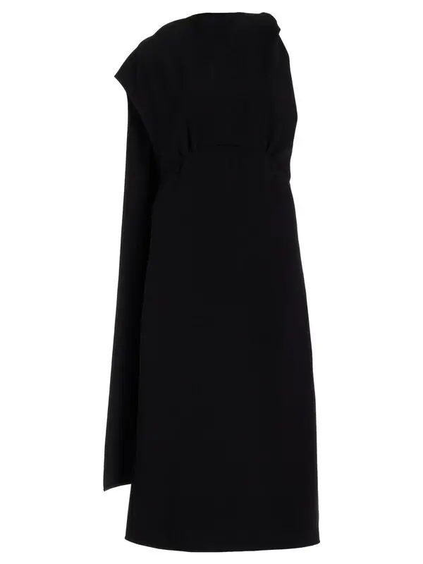 Proenza Schouler Maude Asymmetric Crepe Midi Dress - Black