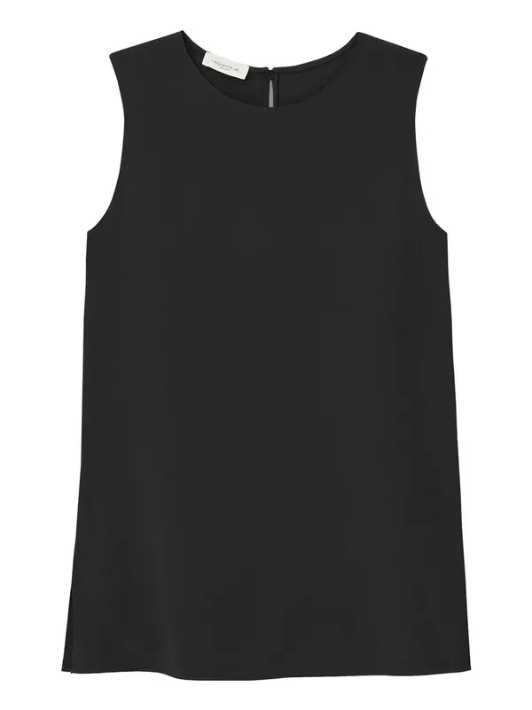 Lafayette 148 New York Organic Silk Sleeveless Blouse - Black