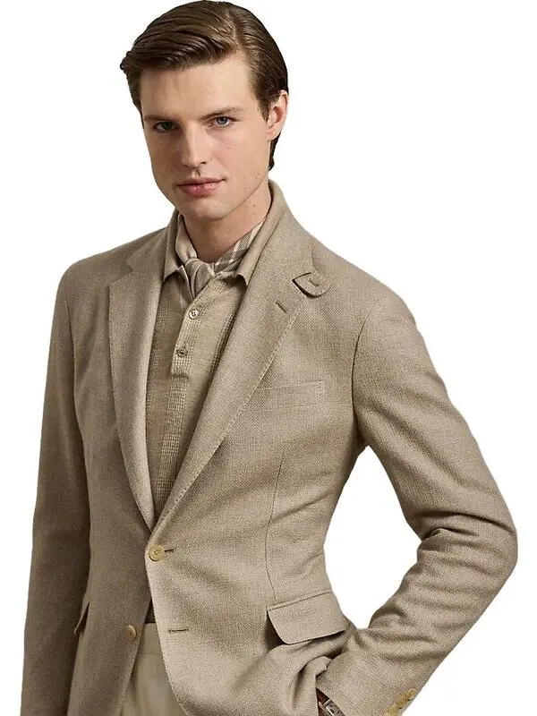 Ralph Lauren Hadley Hand-tailored Textured Sport Coat - Truffle Melange