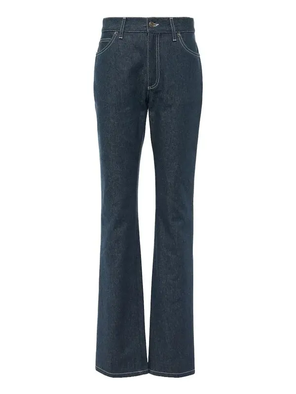 Loro Piana Nedar High-rise Slim Jeans In Surge Cotton - Blue