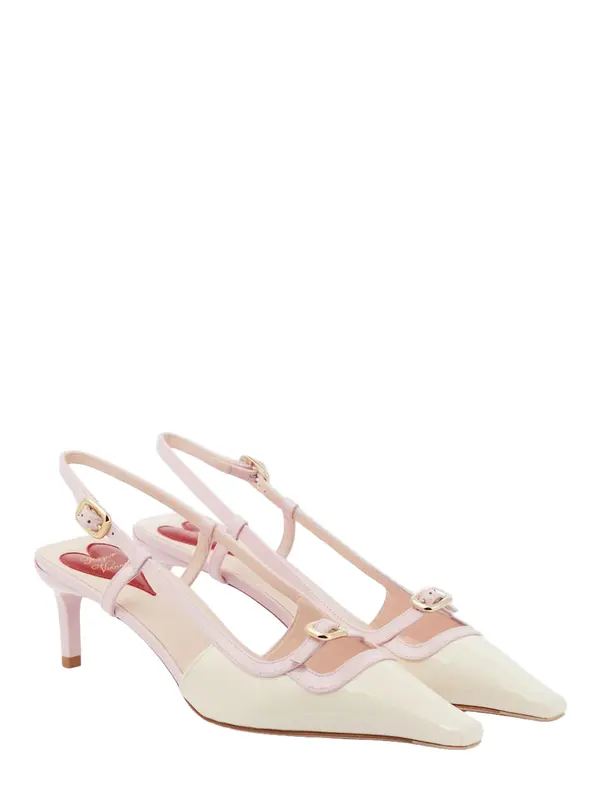 ROGER VIVIER Viv’ Canard Leather Slingback Pumps - White
