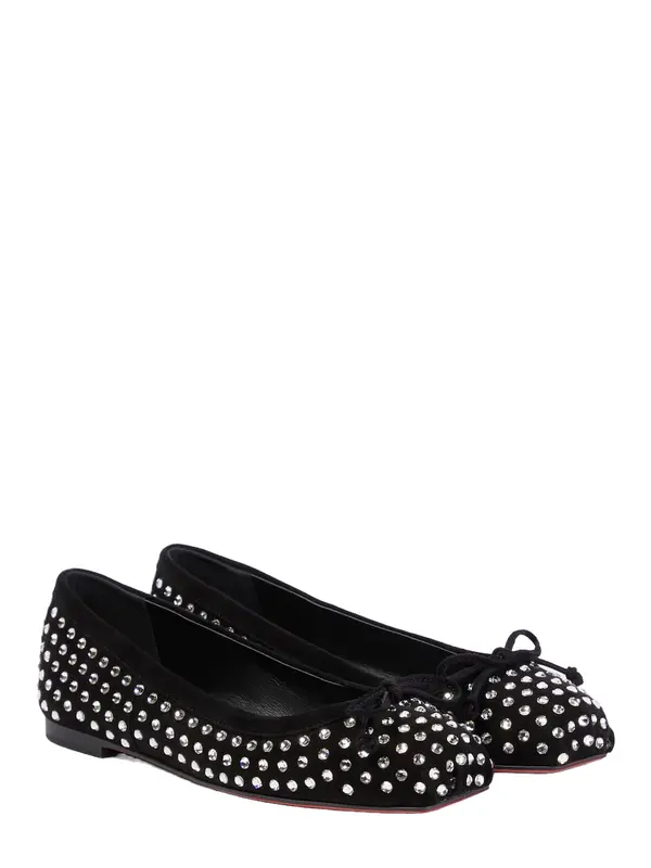CHRISTIAN LOUBOUTIN Mamadrague Embellished Ballet Flats - Black
