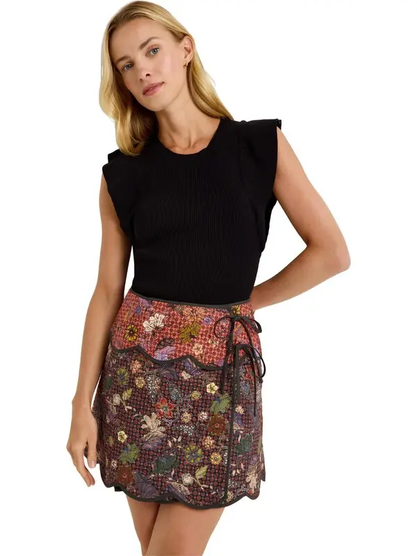 MARIE OLIVER Rory Ribbed Top - Blck