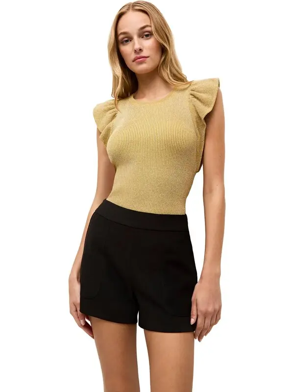 MARIE OLIVER Rory Ribbed Top - Gold