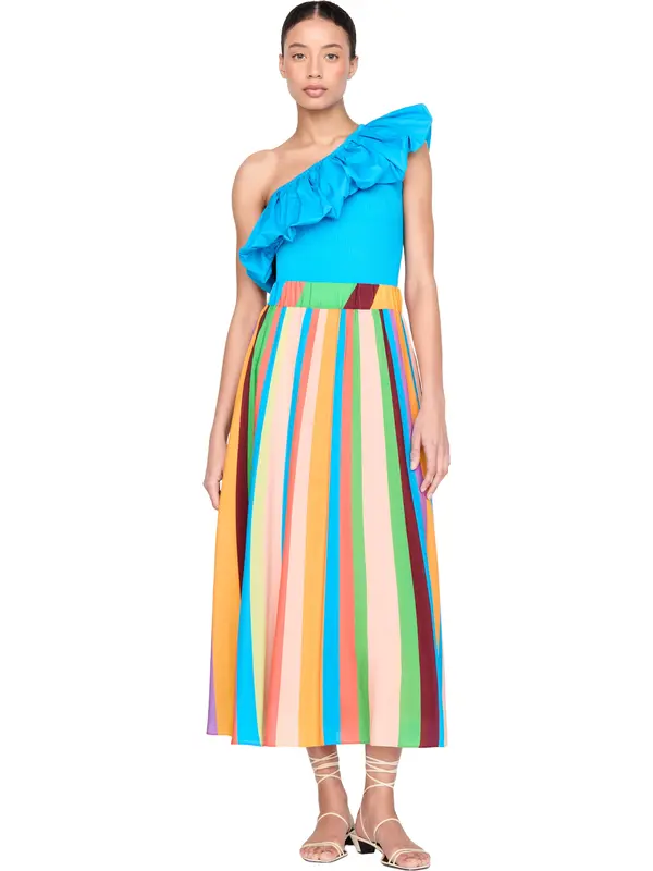 MARIE OLIVER Cambrie Printed Silk Skirt - Prisma