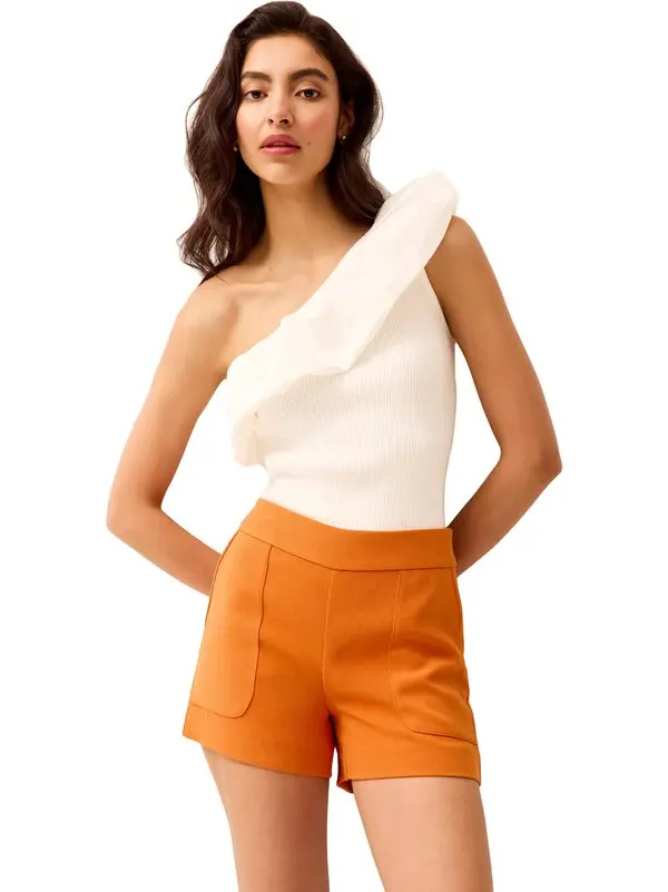 MARIE OLIVER Lucy One-shoulder Top - Oyster