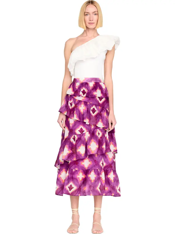 MARIE OLIVER Maria Maxi Skirt - Lavender Lattice