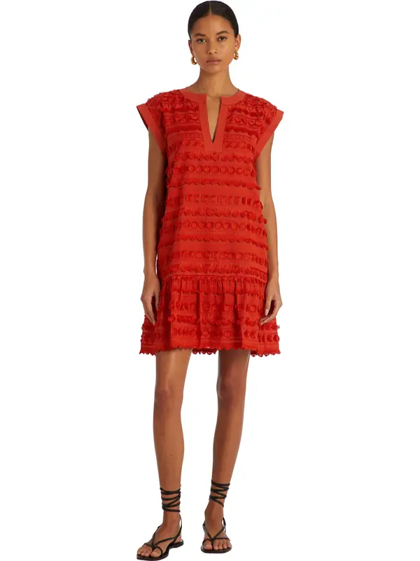 MARIE OLIVER Herra Fringe Dress - Paprika