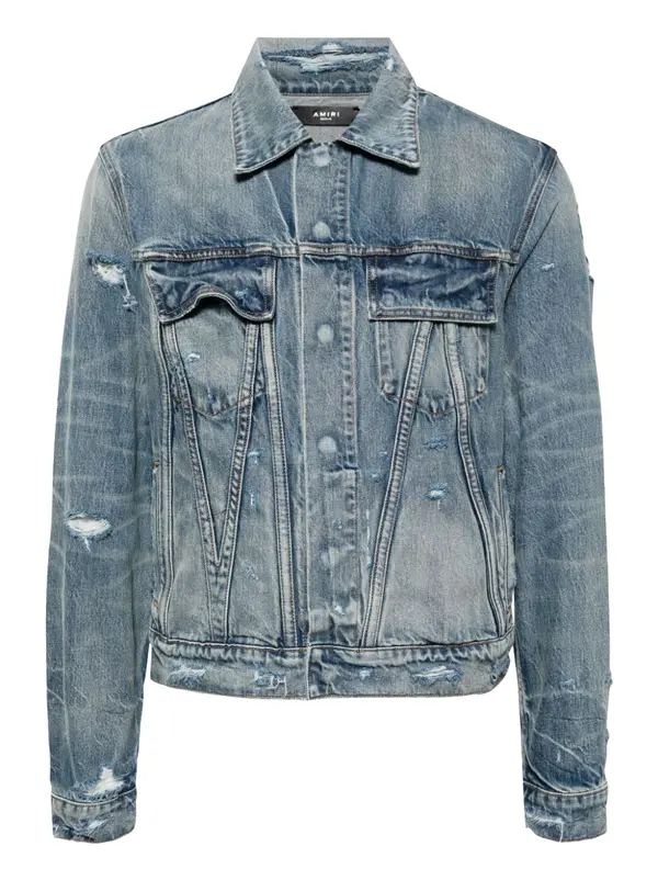 Amiri Distressed Denim Jacket - Blue