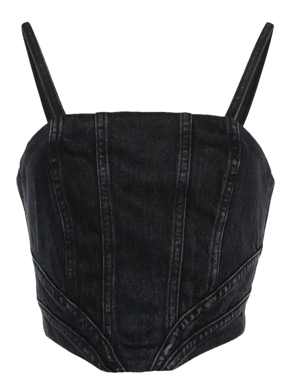 Amiri Corset Crop Top - Black