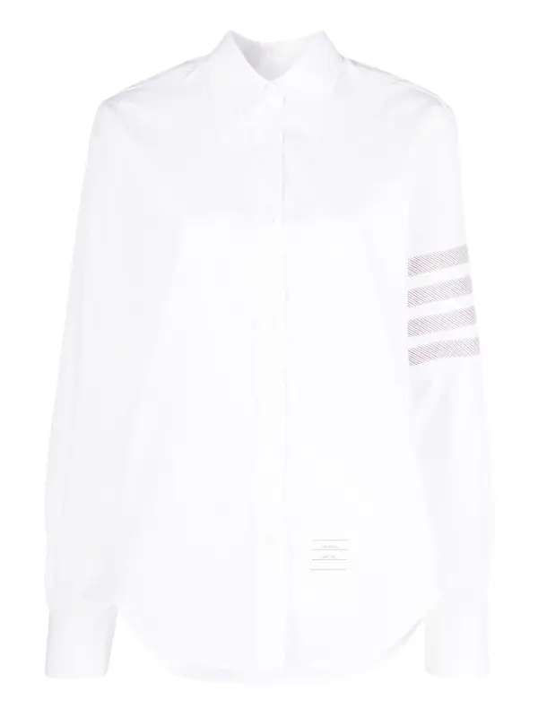 Thom Browne 4-bar Cotton Poplin Shirt - White