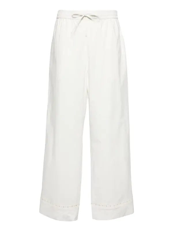 YVES SALOMON High-waisted Straight-leg Trousers - White