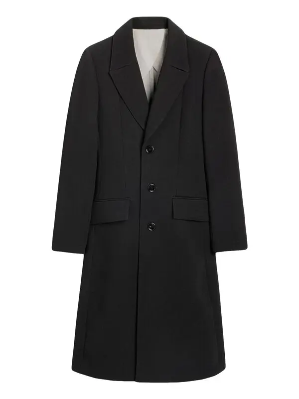 Ami Single-breasted Virgin-wool Coat - Black