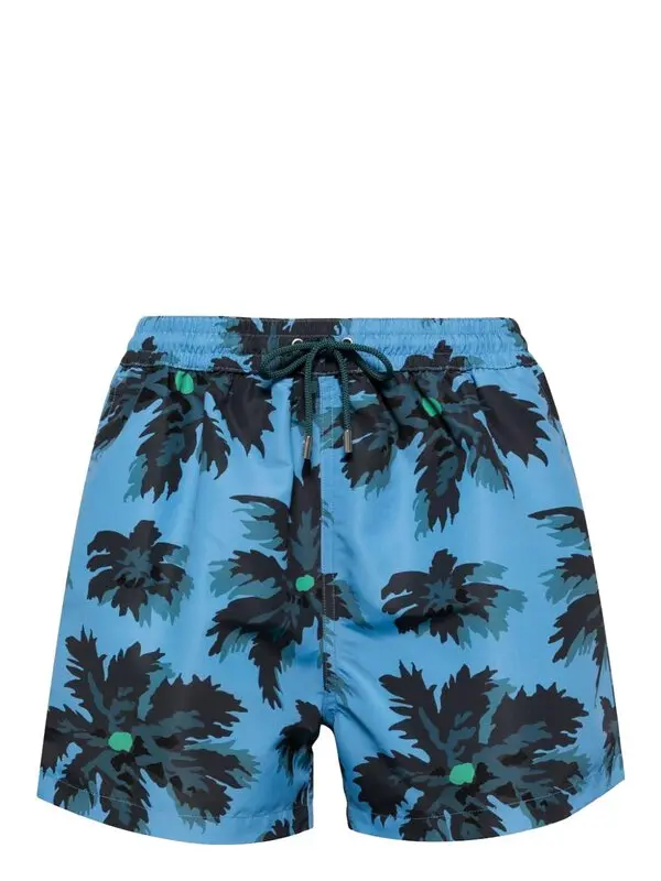 Paul Smith Palmera-print Swim Shorts - Blue