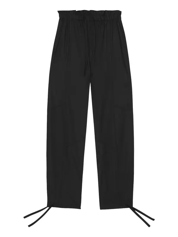 GANNI Drawstring-waist Trousers - Black