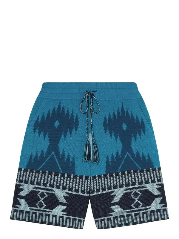Alanui Icon Piquet Bermuda Shorts - Blue