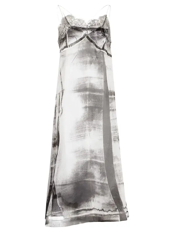 MAISON MARGIELA Freeze-frame Silk Midi Dress - Grey