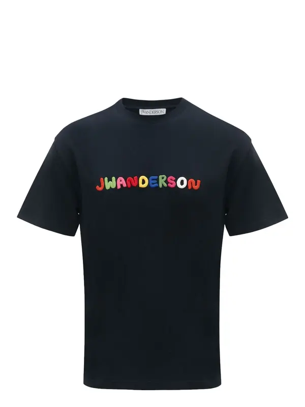 JW Anderson Logo-embroidered T-shirt - Blue