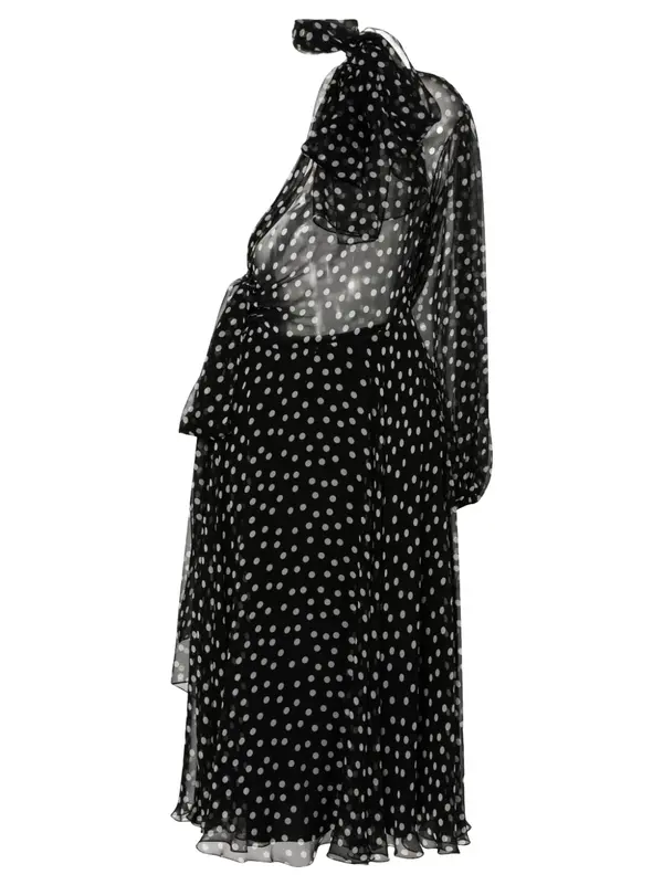 Dolce & Gabbana Polka-dot Chiffon Midi Dress - Black