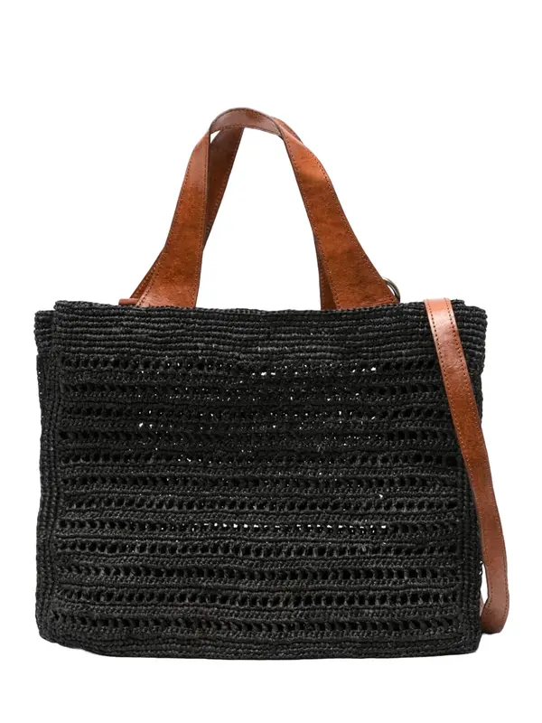 IBELIV Nosy Straw Tote Bag - Black