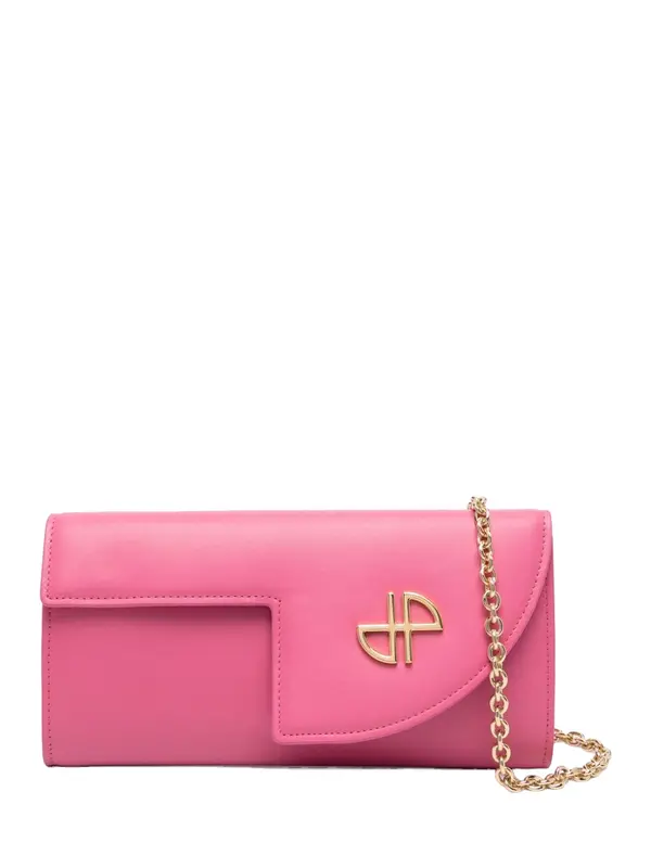 Patou Chain-link Leather Clutch - Pink