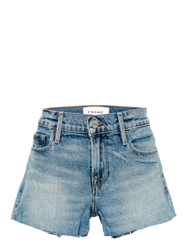 FRAME Le Cut-off Denim Shorts - Blue