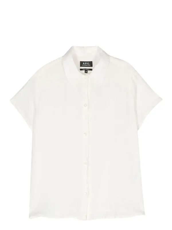 A.p.c. Short-sleeved Linen Shirt - White