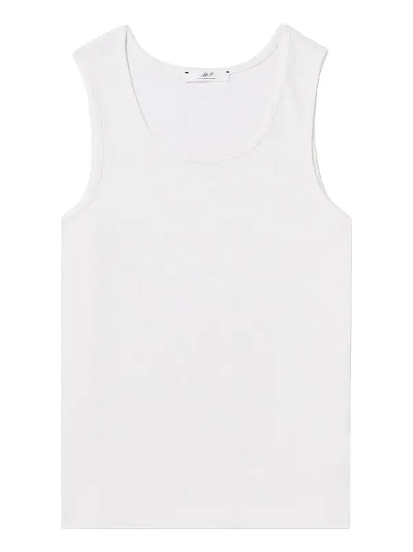 Mr P. Ribbed Stretch-cotton Jersey Tank Top - White