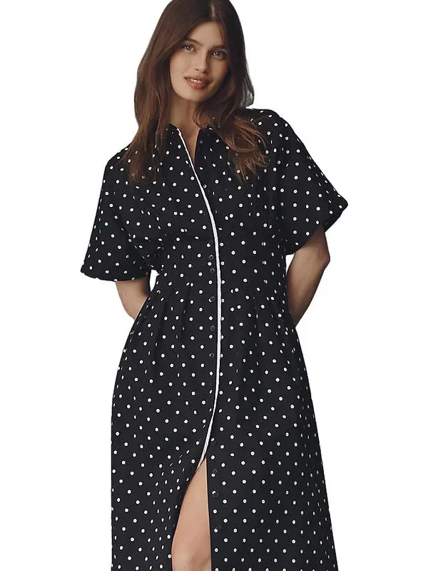 EXQUISE The Tobie Shirt Dress - Black & White Dot
