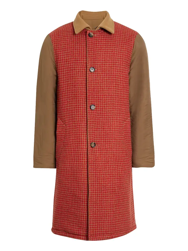 Marni Reversible Checked Wool-blend Coat - Brick