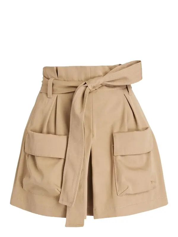Red Valentino Skirt-style Gabardine Shorts - Sand