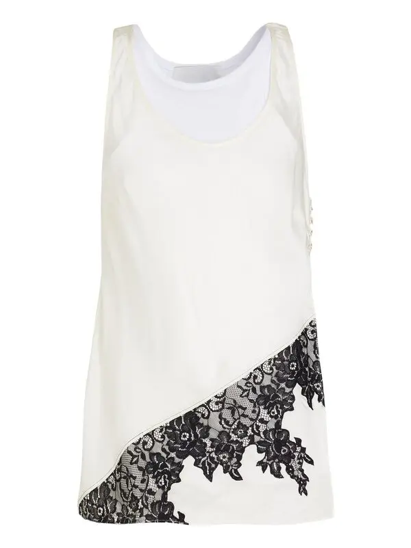 3.1 Phillip Lim Lace-trimmed Layered Tank - Ecru