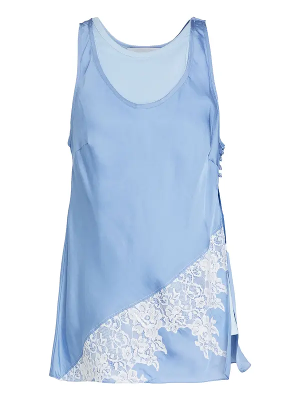 3.1 Phillip Lim Lace-trimmed Layered Tank - Light Blue