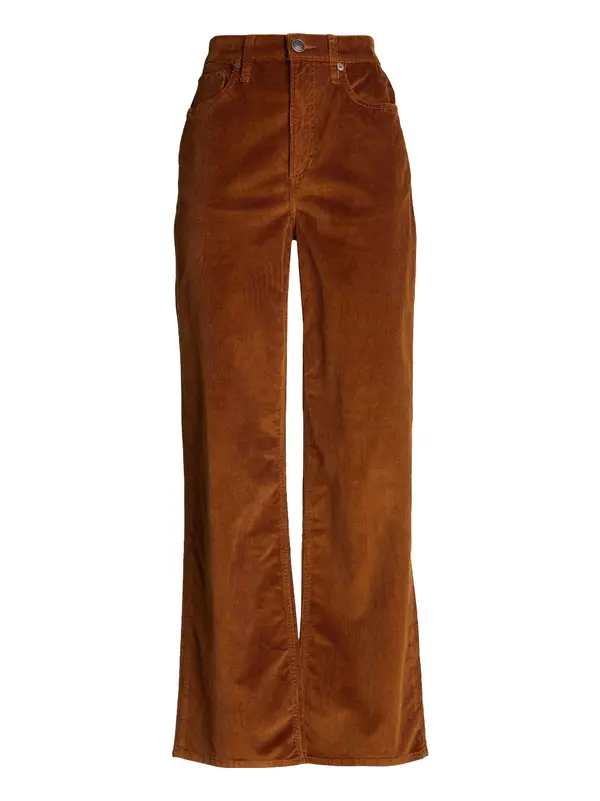 Rag & Bone Logan Cotton-blend Corduroy Wide-leg Pants - Brown