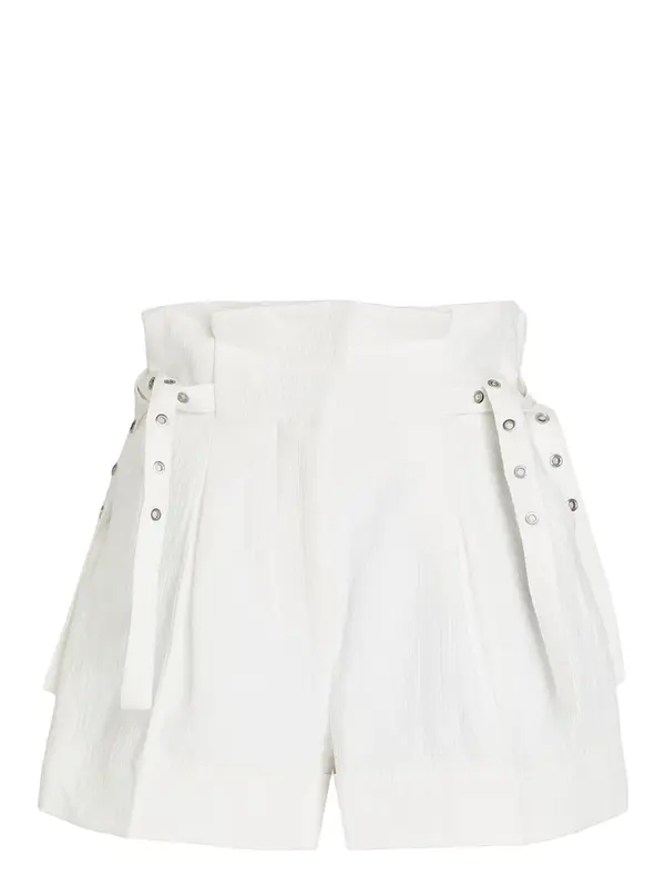 3.1 Phillip Lim Hammered Cotton And Linen-blend Shorts - Off-white