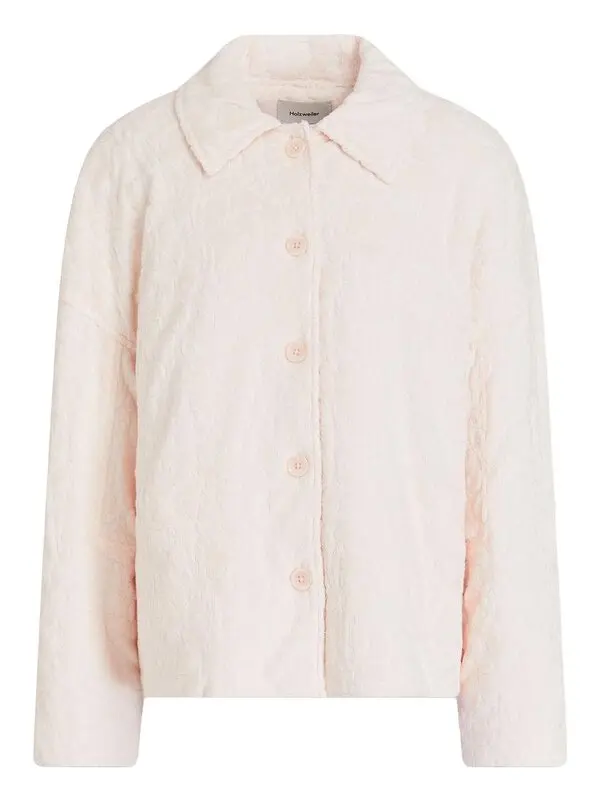 HOLZWEILER Cotton-blend Terry Jacquard Jacket - Pastel Pink