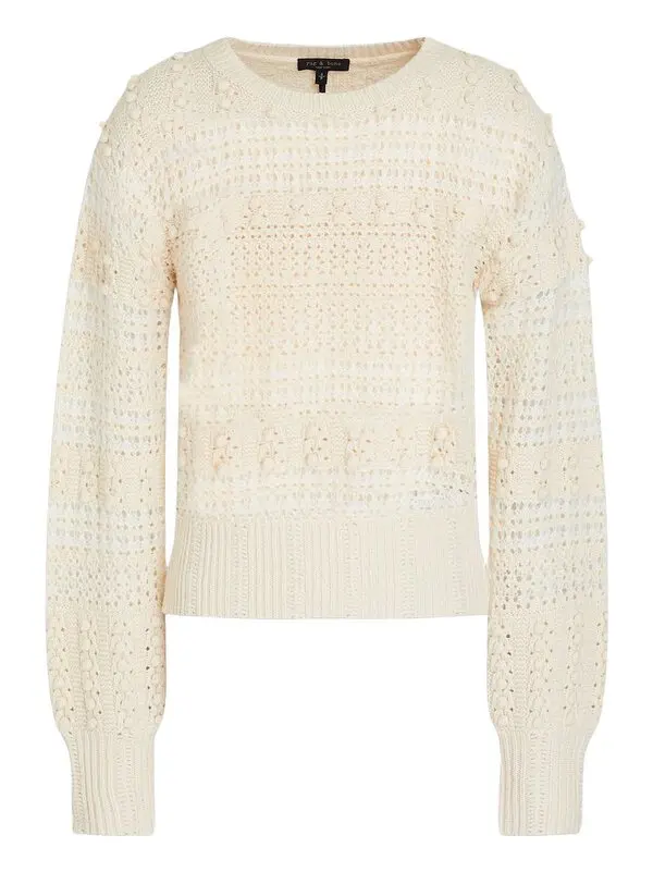 Rag & Bone Pointelle-knit Wool-blend Sweater - Ivory