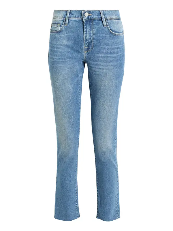 FRAME Le Garcon Slim-leg Mid-rise Jeans - Mid Denim