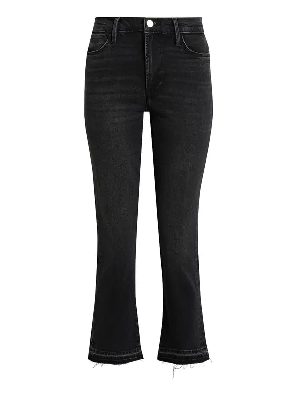 FRAME Le High Straight Cropped Jeans - Black