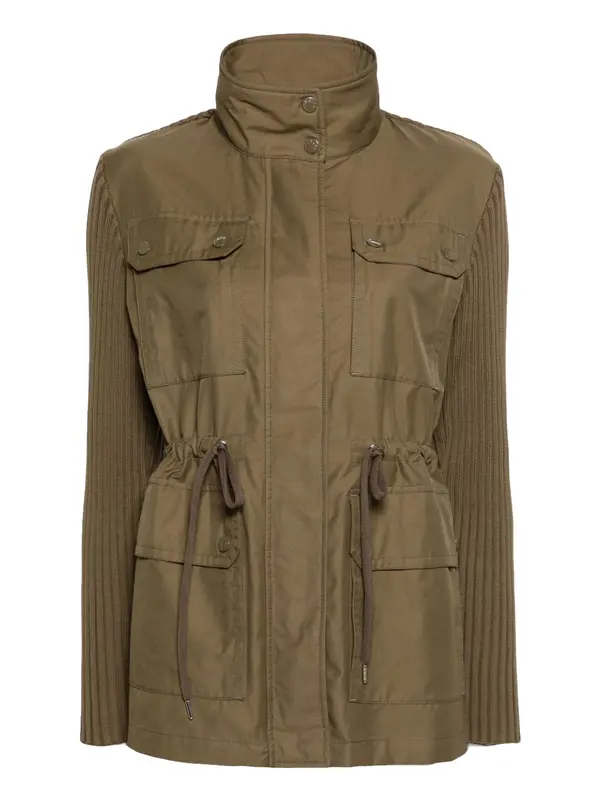 Moncler Cotton Panelled Military Jacket - Green