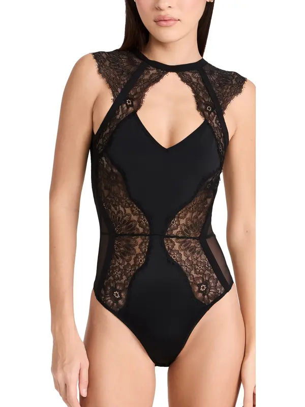 THISTLE AND SPIRE Minna Thong Bodysuit - Black