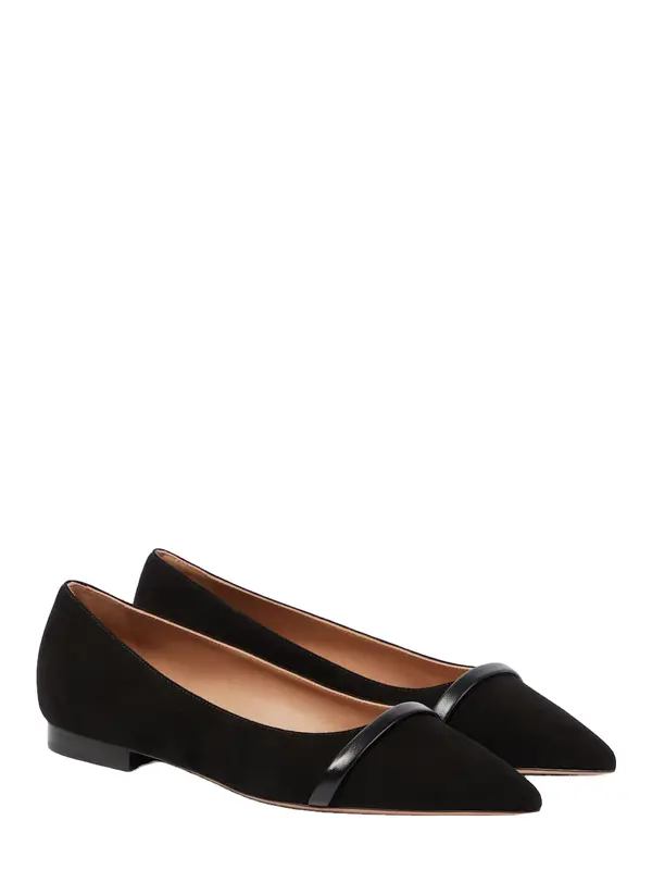 MALONE SOULIERS Jhene Leather Ballet Flats - Black